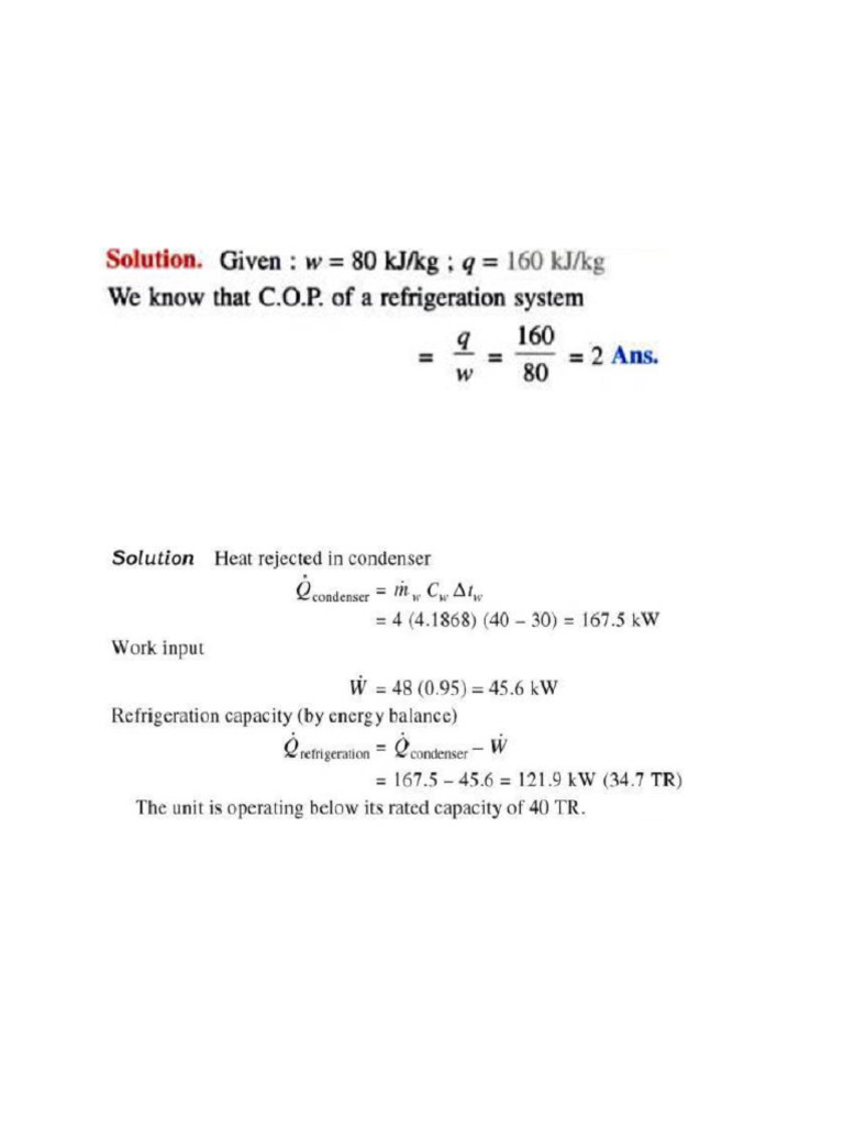 Tutorial Sheet 1 - Solutions-1 | PDF | Refrigeration | Heat Pump