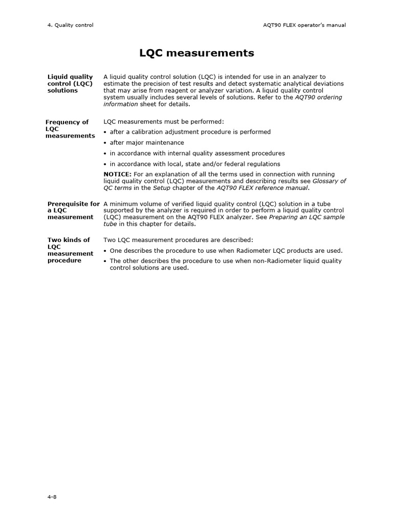 Aqt90 Flex LQC Procedure | PDF