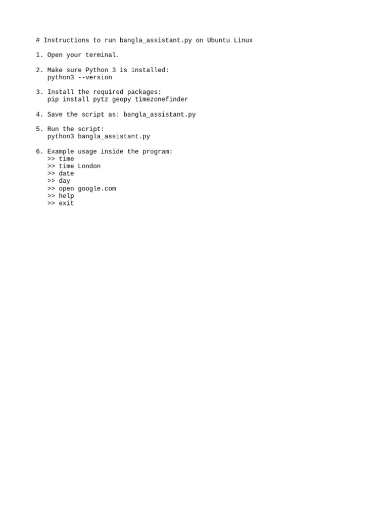 Run Instructions | PDF