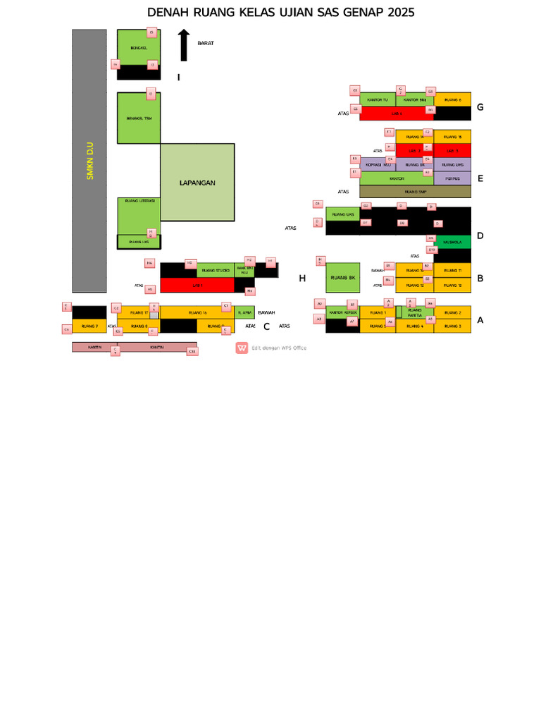 Denah Ruang Kelas Sas Genap 2024-2025 | PDF