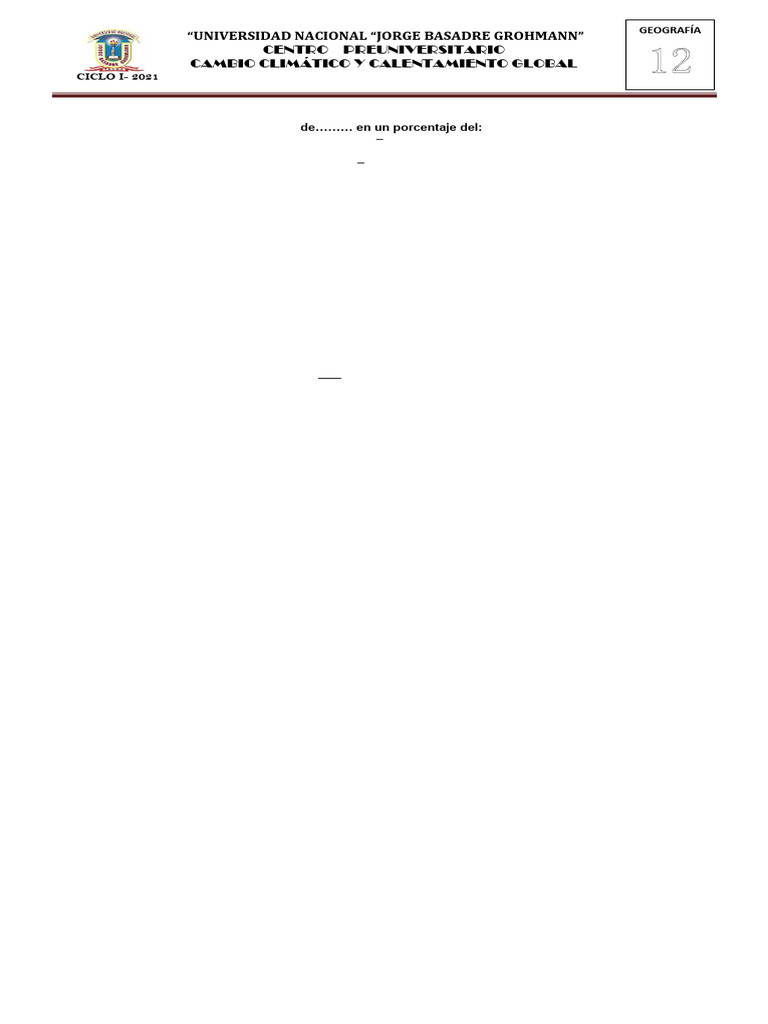 Pract. 12 - Geografía Sin Claves | PDF | Gases de efecto invernadero | Cambio climático