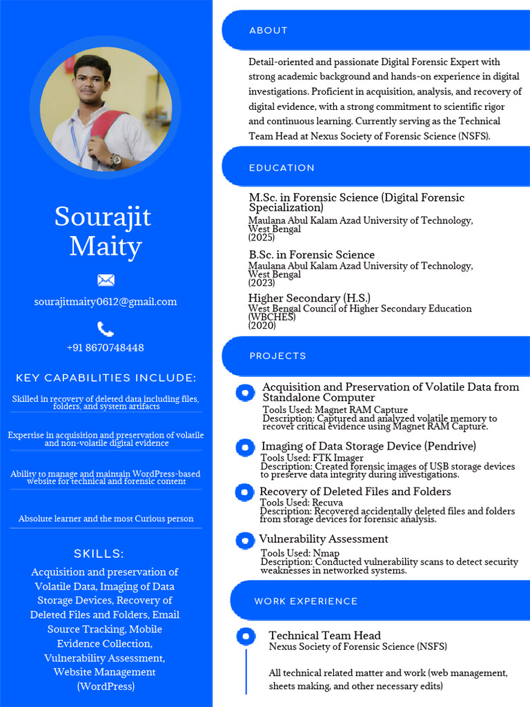 Resume Sourajit Maity. in This File You Will Get A Idea About Good ...