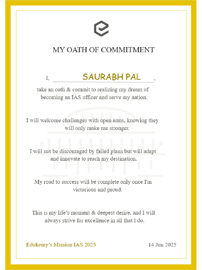 My Oath of Commitment | PDF