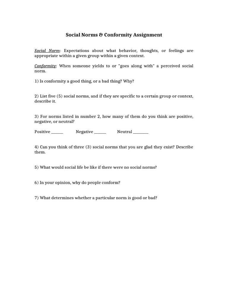 Social Norms & Conformity | PDF