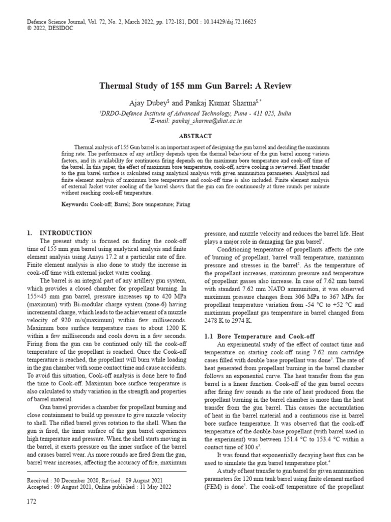Thermal Study of 155 MM Gun Barrel | PDF | Gun Barrel | Heat Transfer