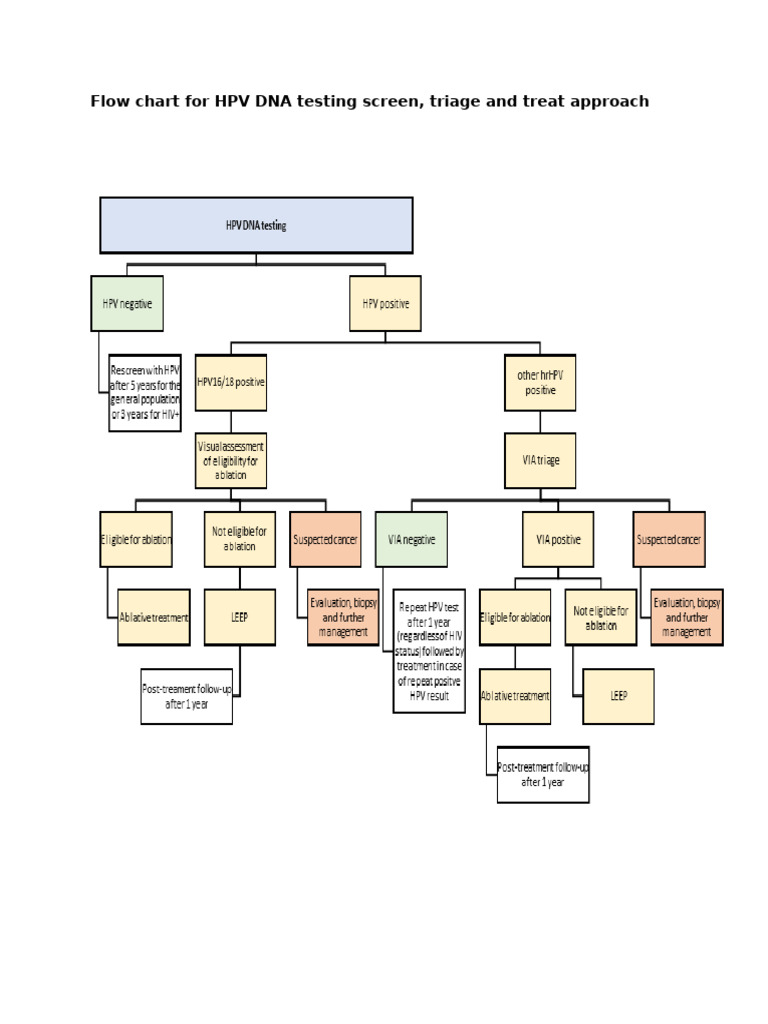 Flow Chart For HPV DNA Testing Screen | PDF