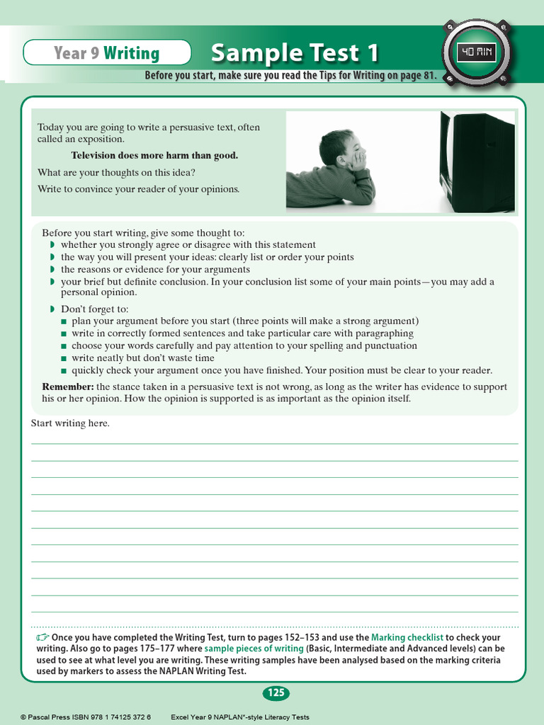 Year 9 Writing Test Samples Guide | PDF | Argument