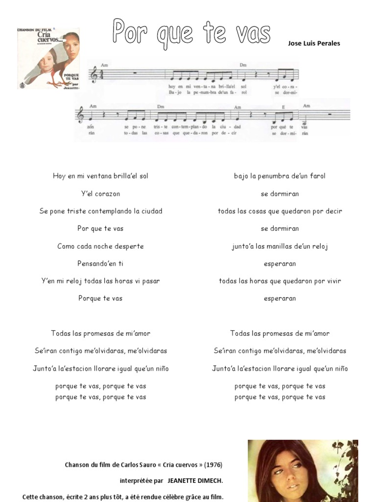 Porque Te Vas - Parole | PDF | Entretenimiento (general)