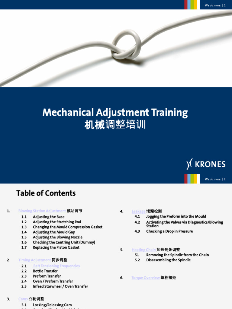 1 - 2200 - Blowmoulder C2 Mechanic Adjustment | PDF | Screw | Nut ...