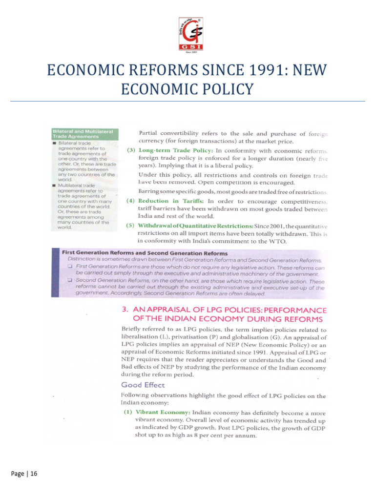 Economic Reforms Since 1991 | PDF