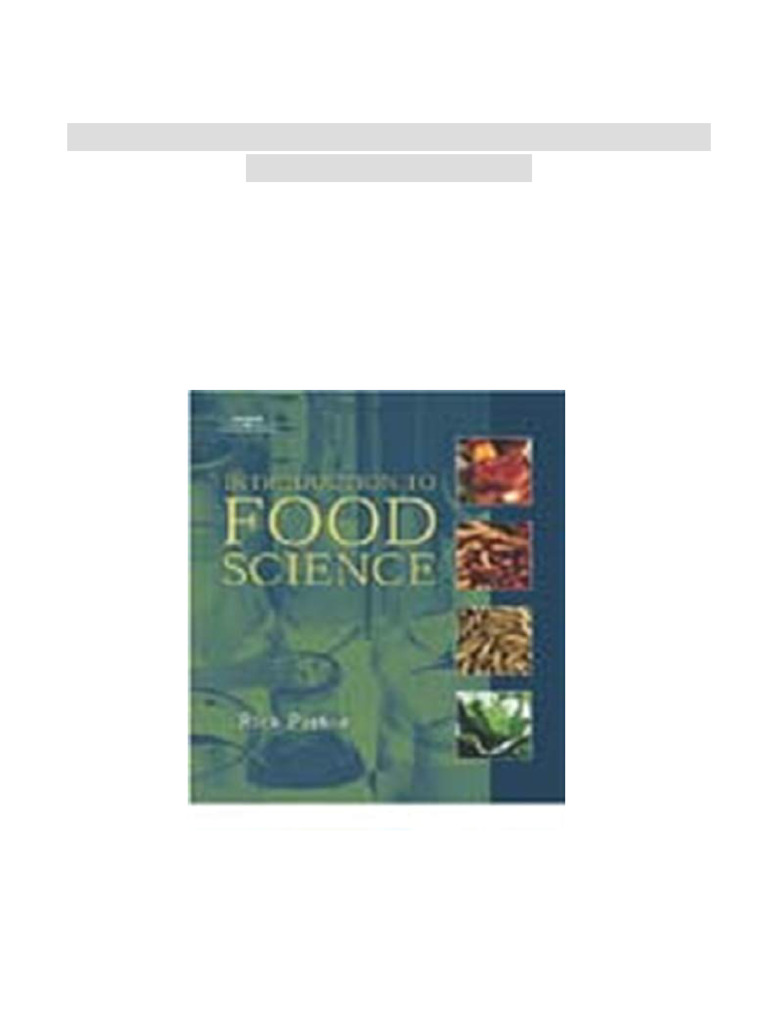 Introduction To Food Science 1st Edition Rick Parker Download | PDF ...