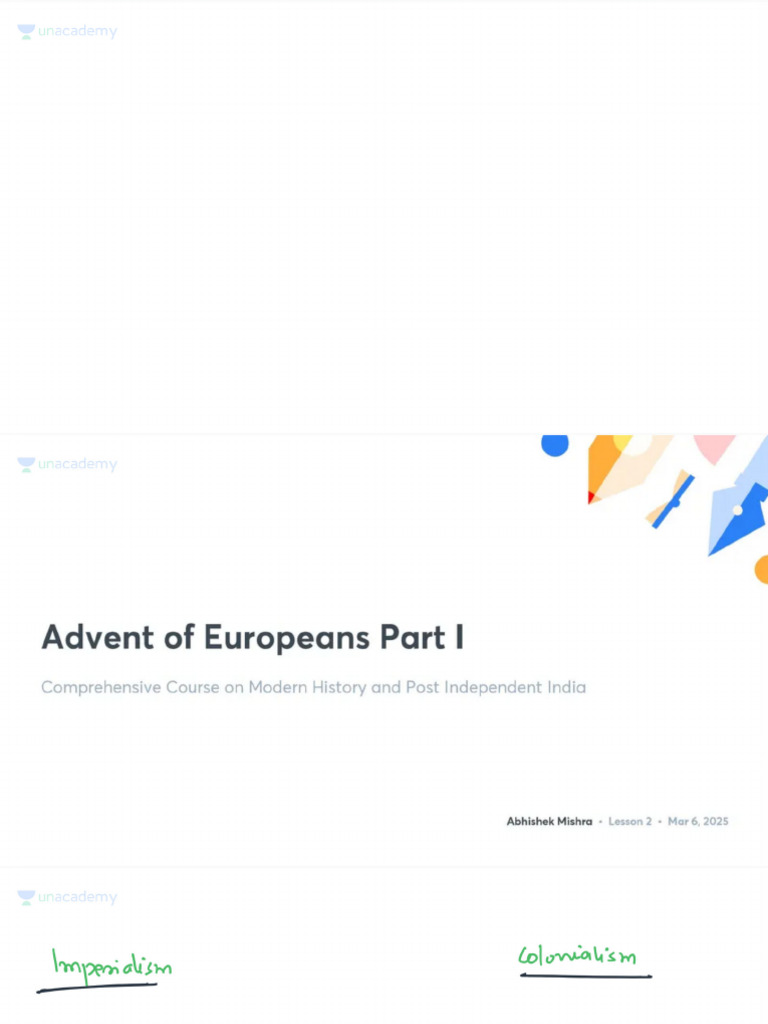 Advent of Europeans Part I With Anno | PDF
