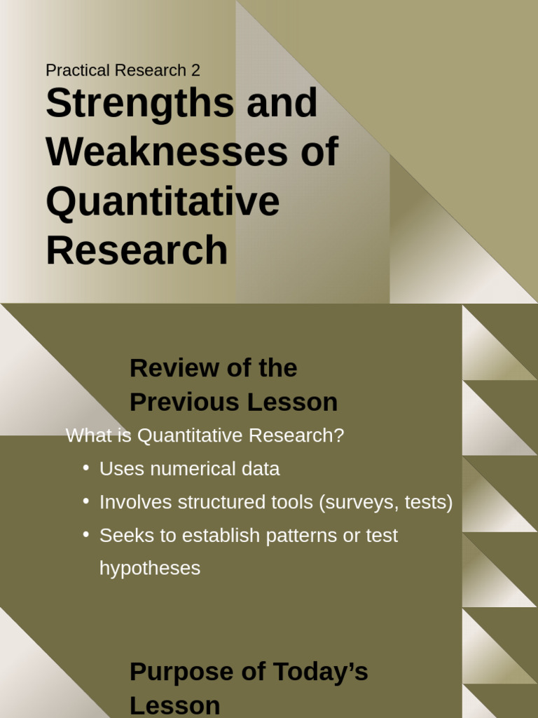 Strengths and Weaknesses of Quantitative Research | PDF | Quantitative ...
