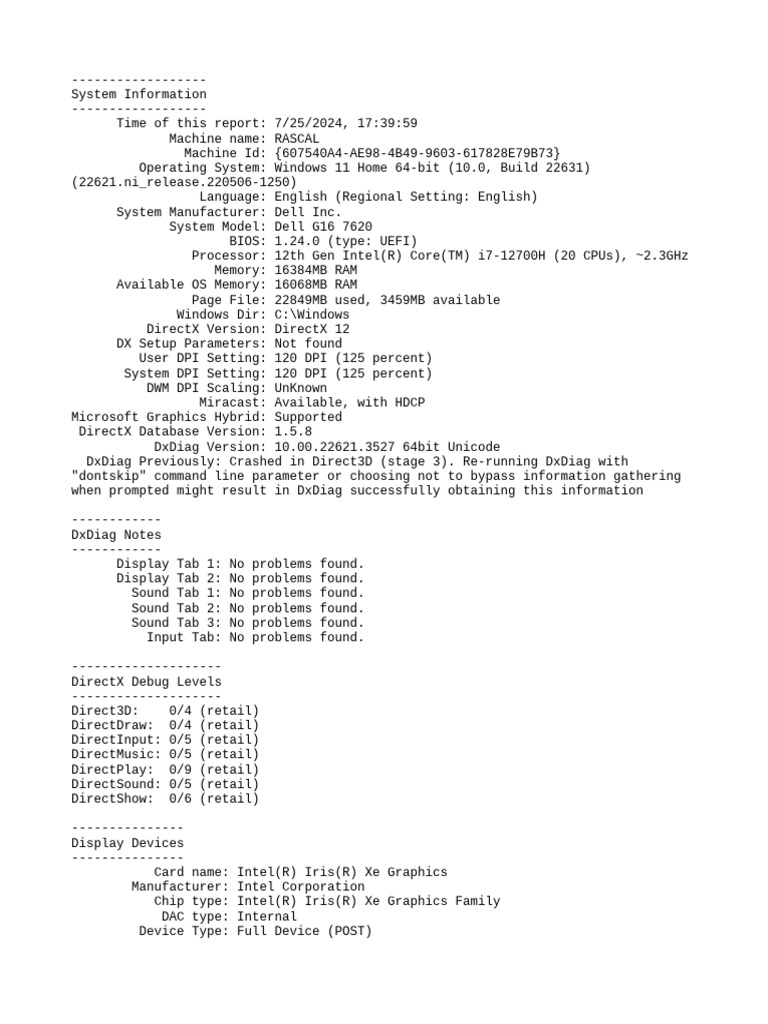 DX Diag | PDF | Device Driver | Computer Engineering