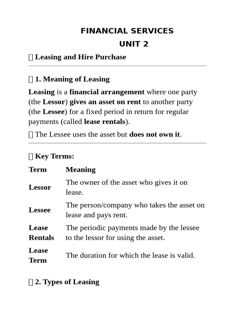 Financial vs Operating Lease Explained | PDF | Lease | Net Present Value