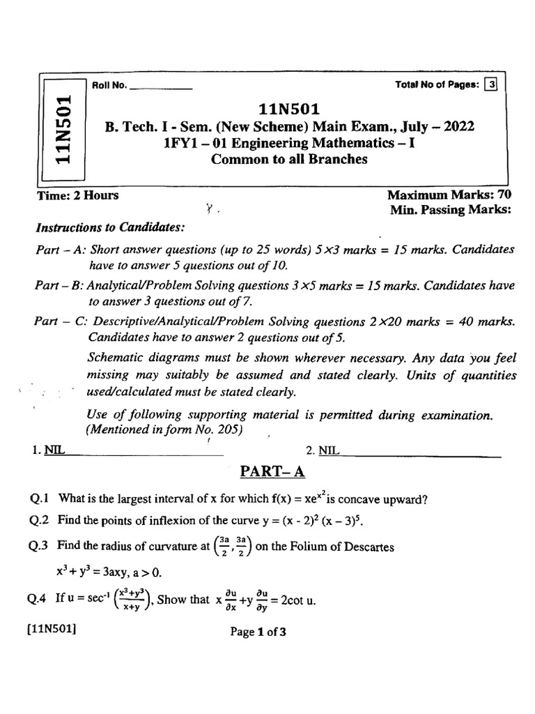 Engineering-Mathematics 2022 Paper | PDF