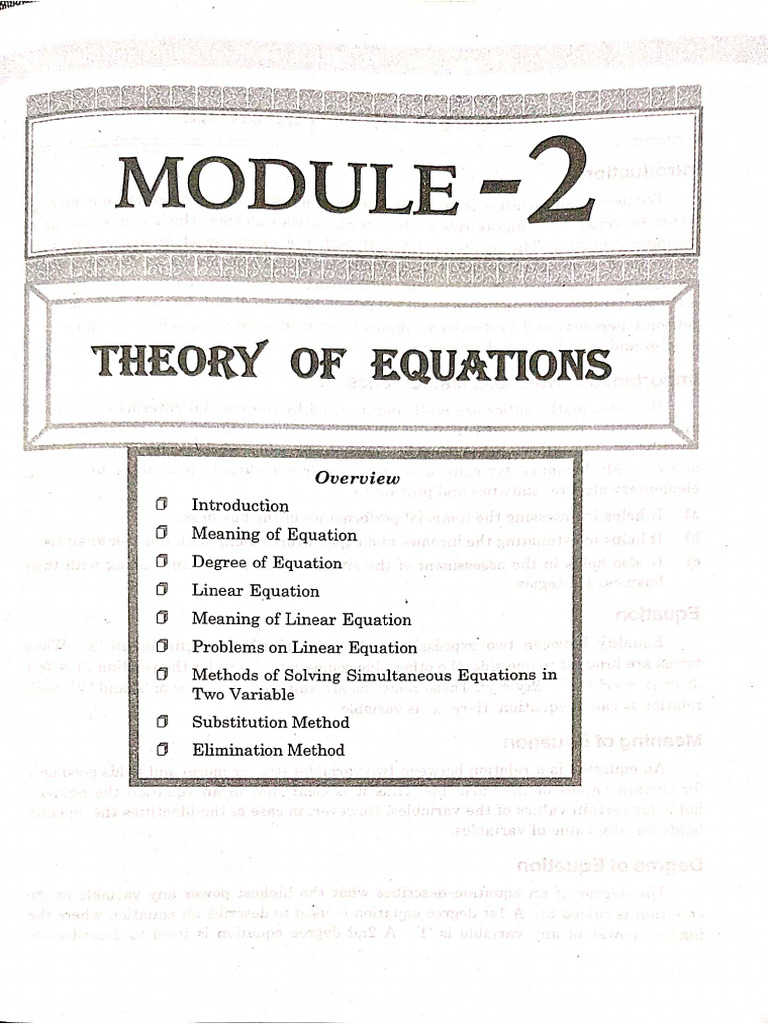 Theory of Equation | PDF