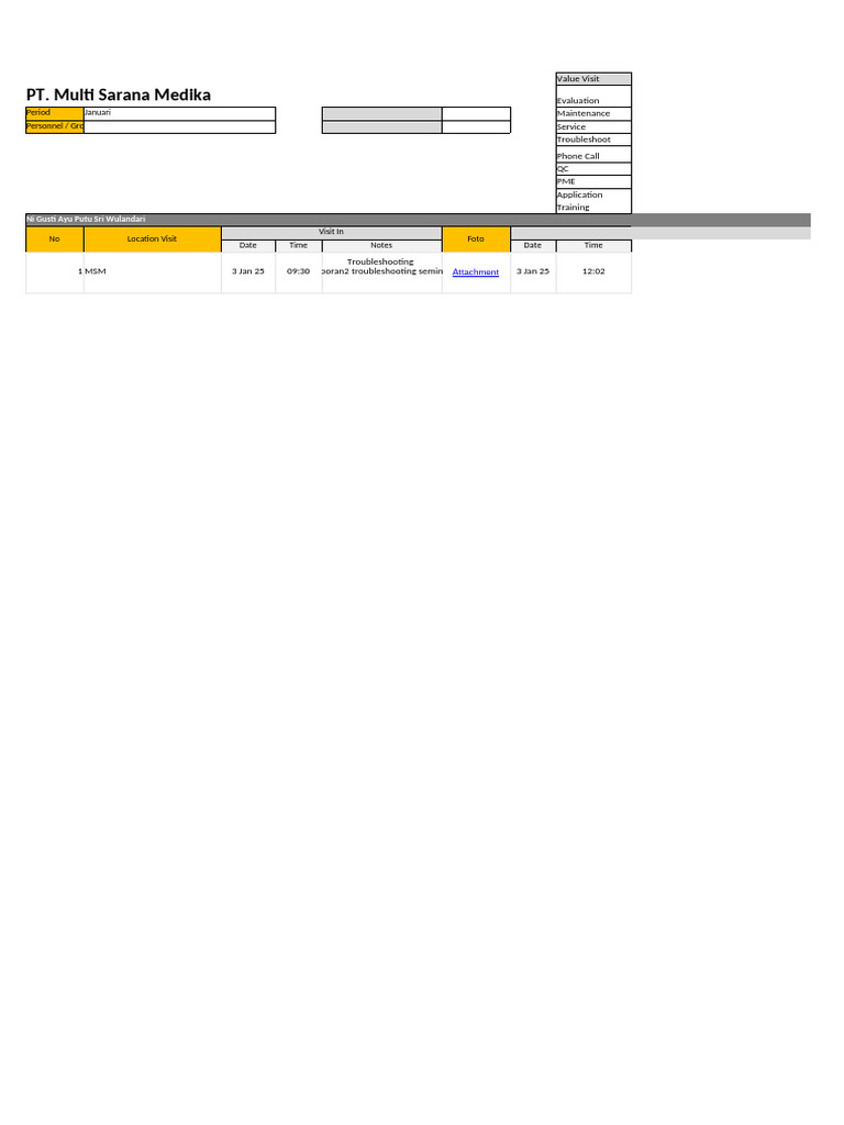 Laporan Kunjungan Wulan | PDF