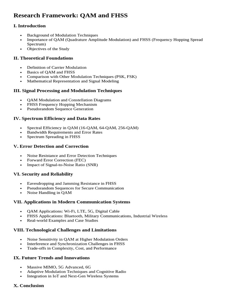 Research Framework FHSS and QAM | PDF