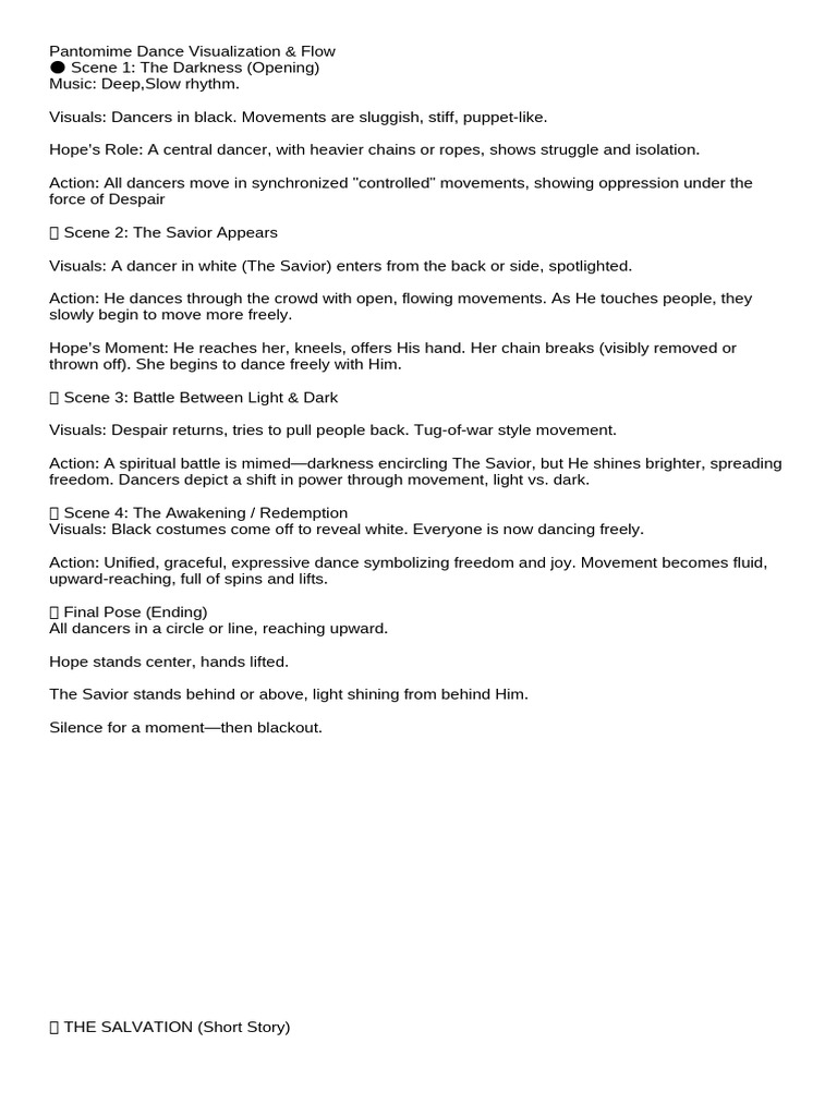 Pantomime Dance Visualization | PDF | Dances | Performing Arts