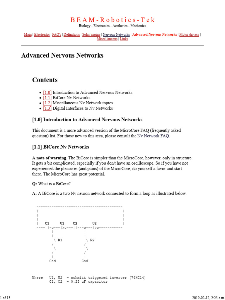 Advanced Nervous Networks Overview | PDF | Resistor | Power Inverter