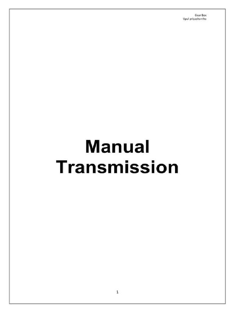 Transmission | PDF