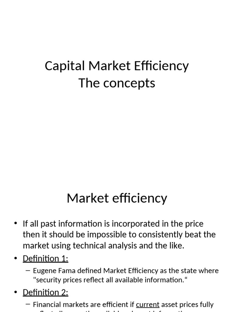 Market Efficiency | PDF | Efficient Market Hypothesis | Technical Analysis