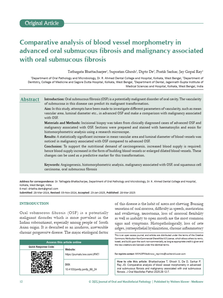 Comparative Analysis of Blood Vessel Morphometry.4 | PDF | Diseases And ...