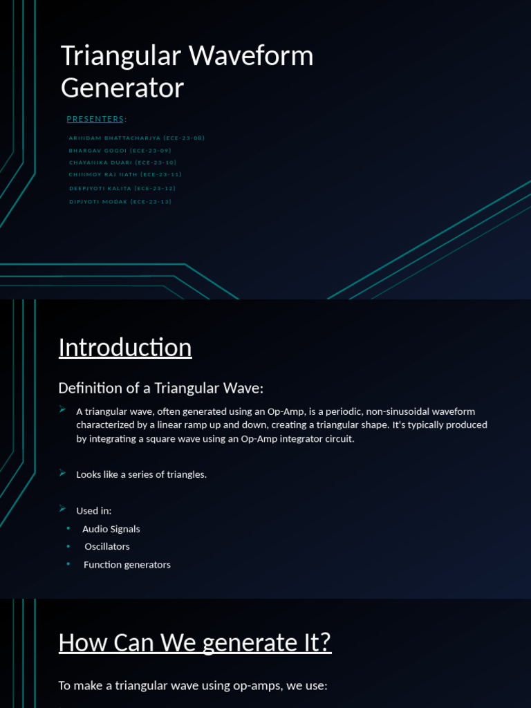 Triangular Waveform Generator | PDF | Operational Amplifier | Amplifier