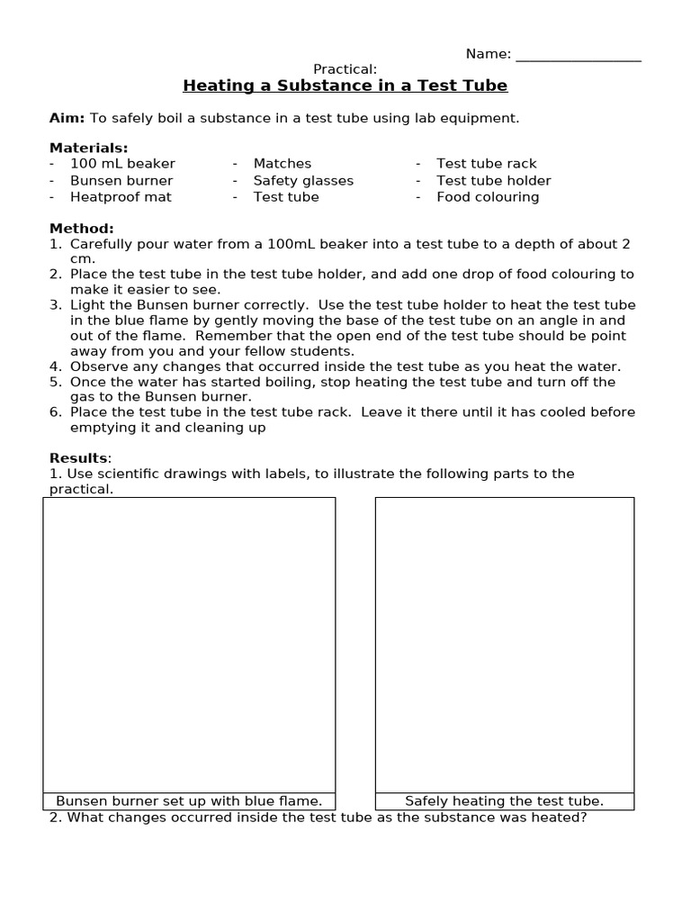 Heating Substances in Test Tubes Safely | PDF