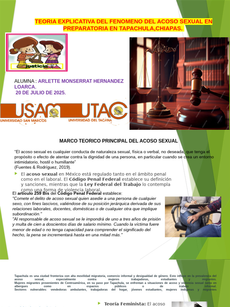 Diapositivas Arlette | PDF | Acoso sexual | Justicia
