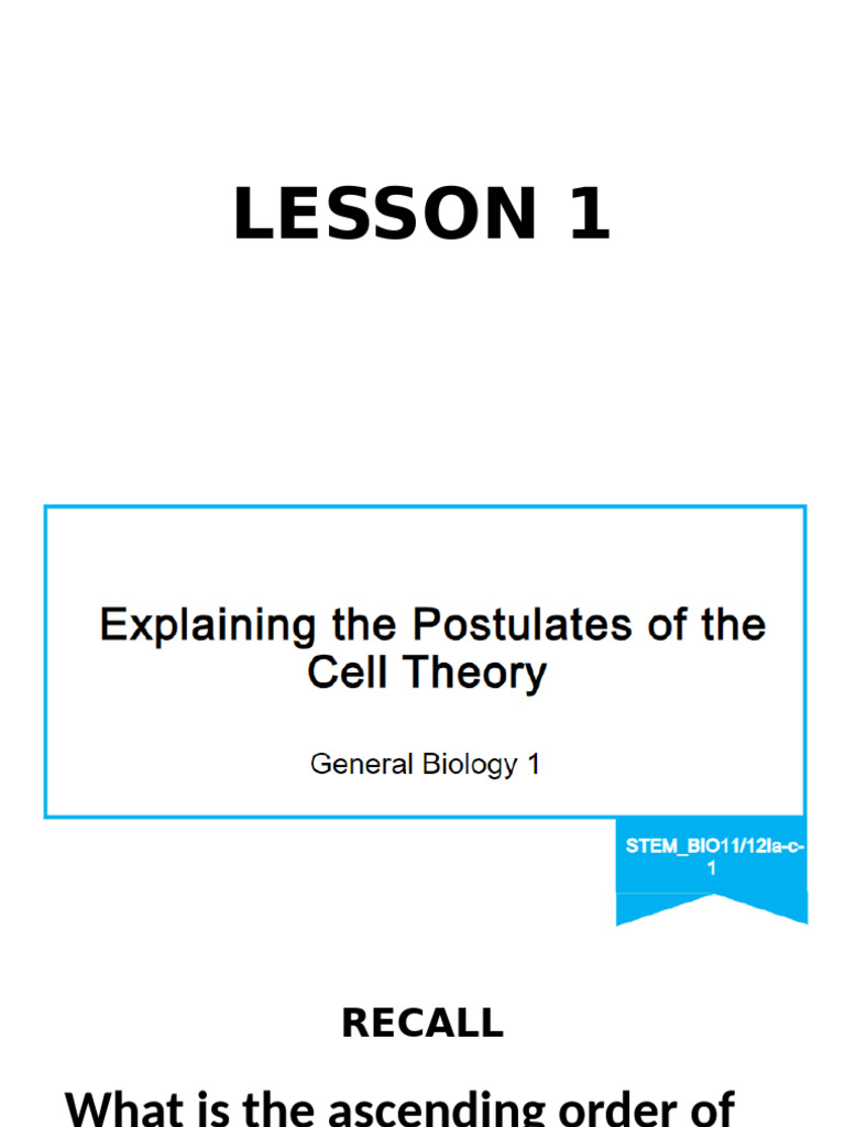 Gen Bio Lesson 1 2 3 | PDF