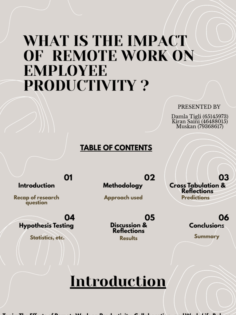 What Is The Impact of Remote Work On Employee | PDF | Employment ...
