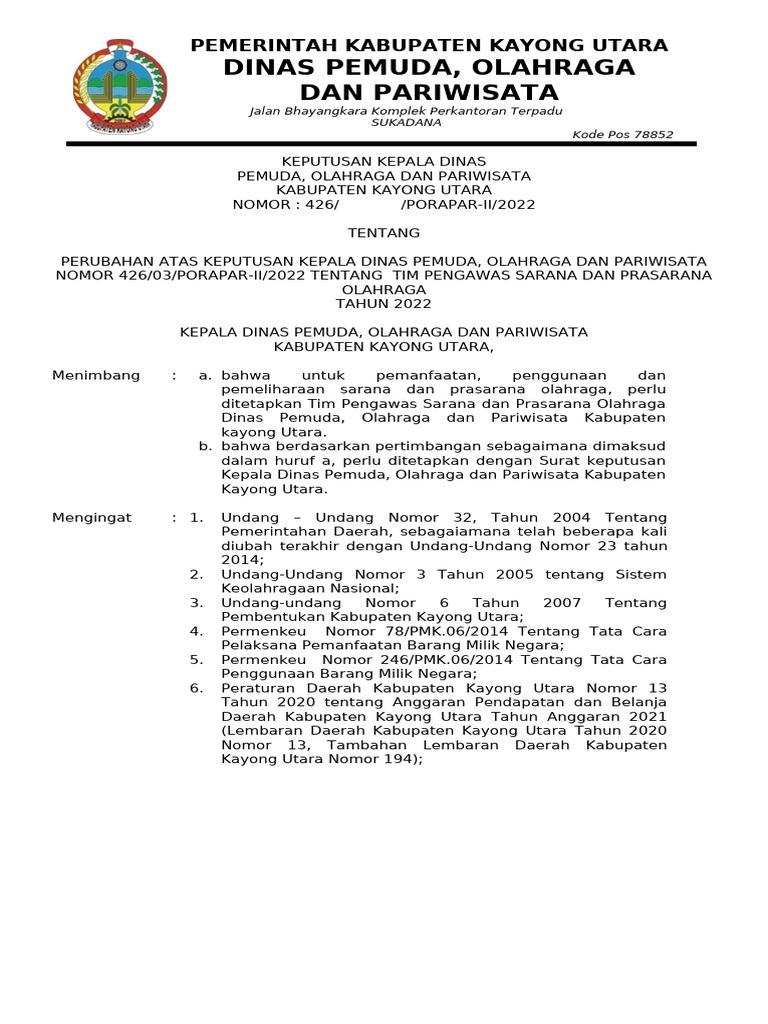 SK Pengawasan 2022 | PDF