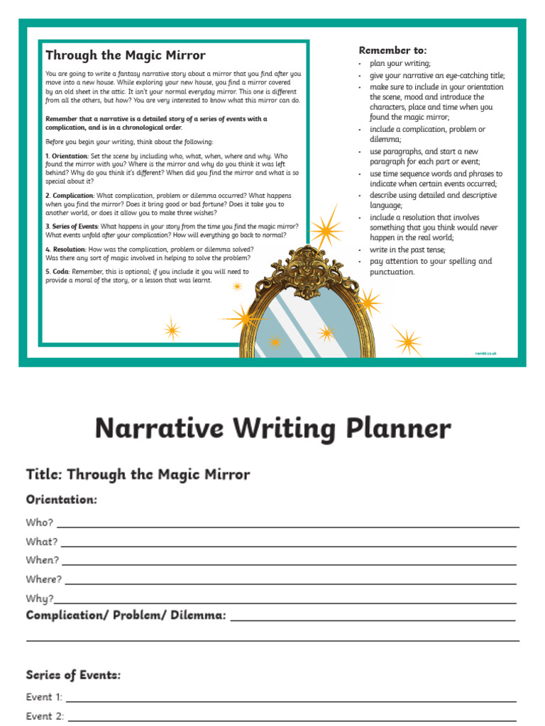 Au t2 e 847 Year 5 Narrative Writing Quotthrough The Magic Mirrorquot ...