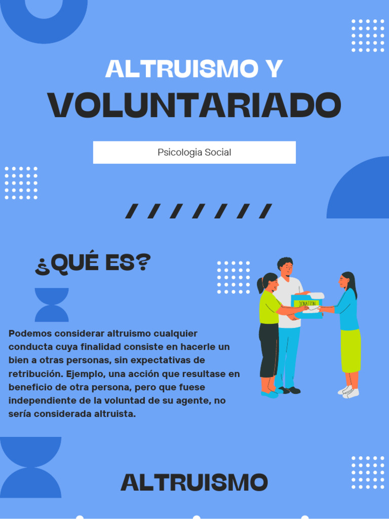 Altruismo y Voluntariado en Psicología | PDF | Altruismo | Análisis ...