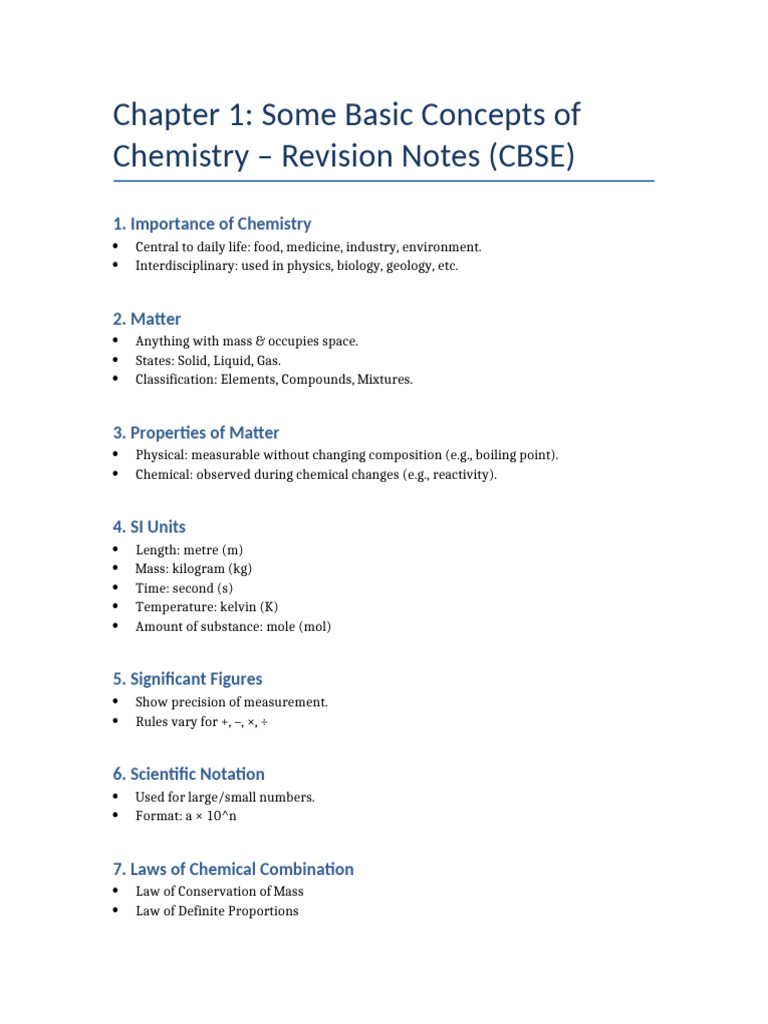 Class 11 Chemistry Chapter 1 Notes | PDF