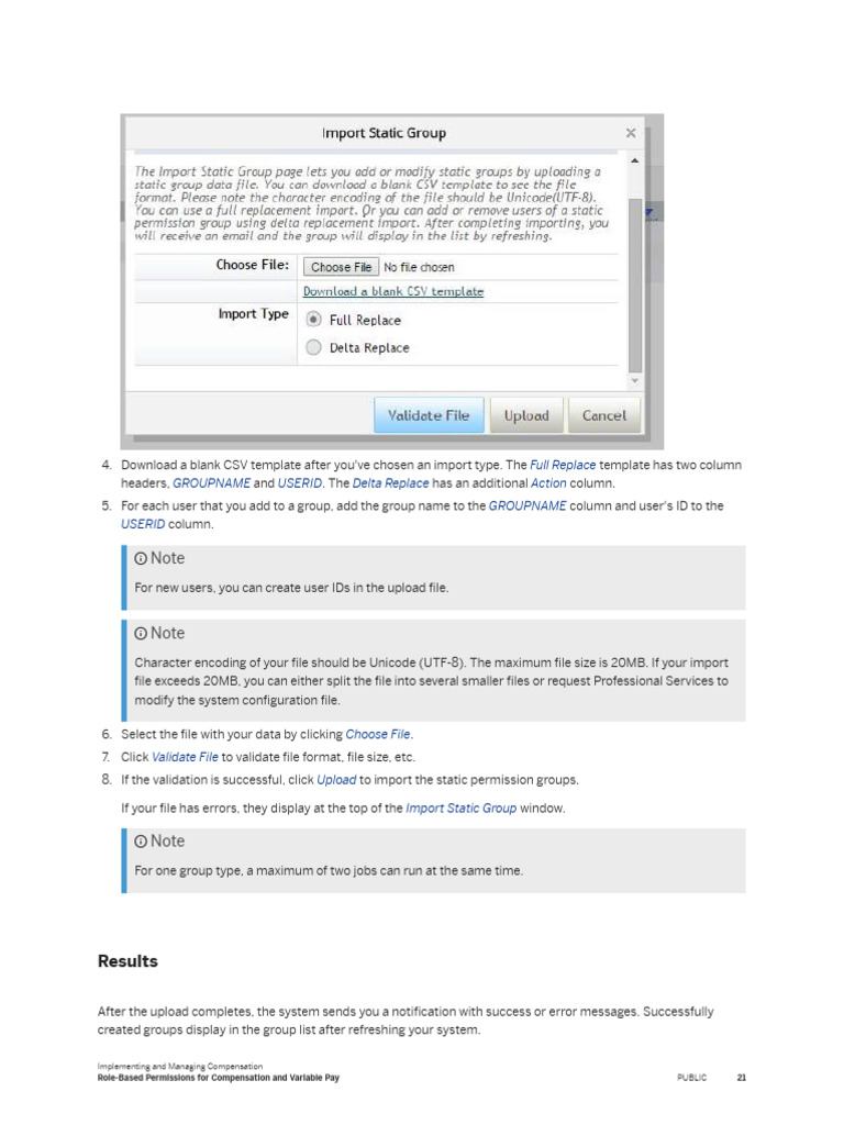 CSV Template for User Group Import | PDF