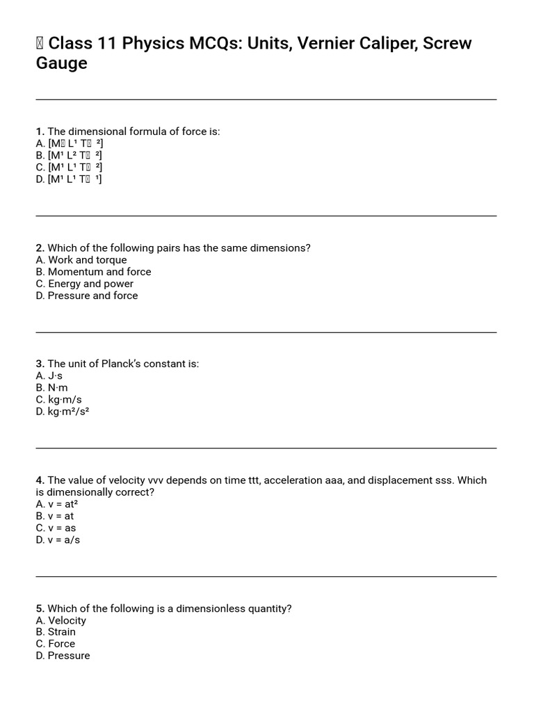 Physics Questions | PDF