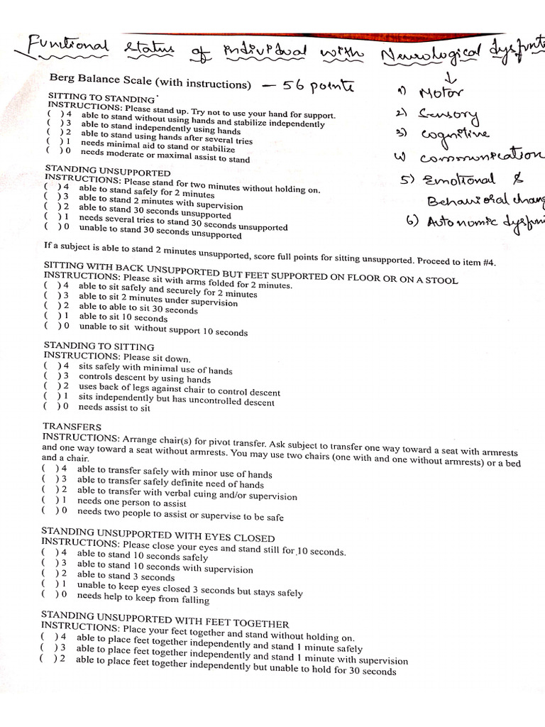 Functional Assessment Neuro | PDF