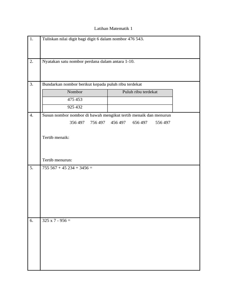 Latihan Matematik | PDF