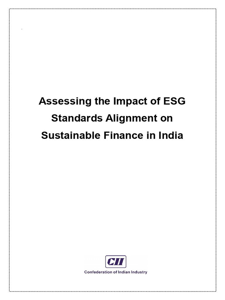 ESG Standards and Sustainable Finance in India | PDF | International ...