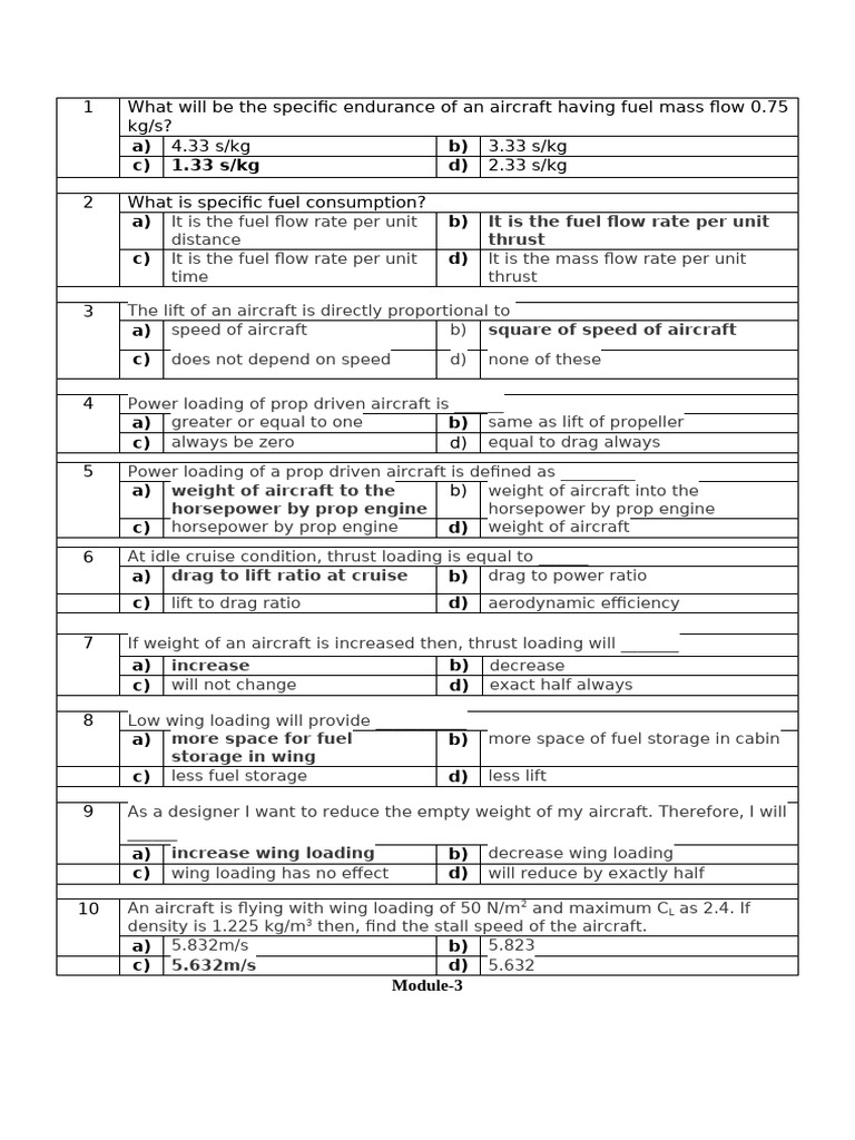 ACP Module - 3 & 4 Question Bank | PDF | Aircraft | Lift (Force)