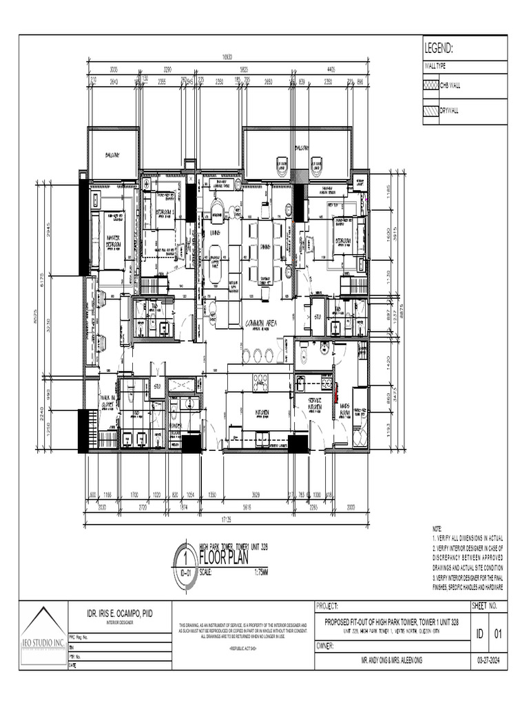 Mar 27 - Aileen Ong - High Park t1 Unit 328 - Plans | PDF | Drywall ...