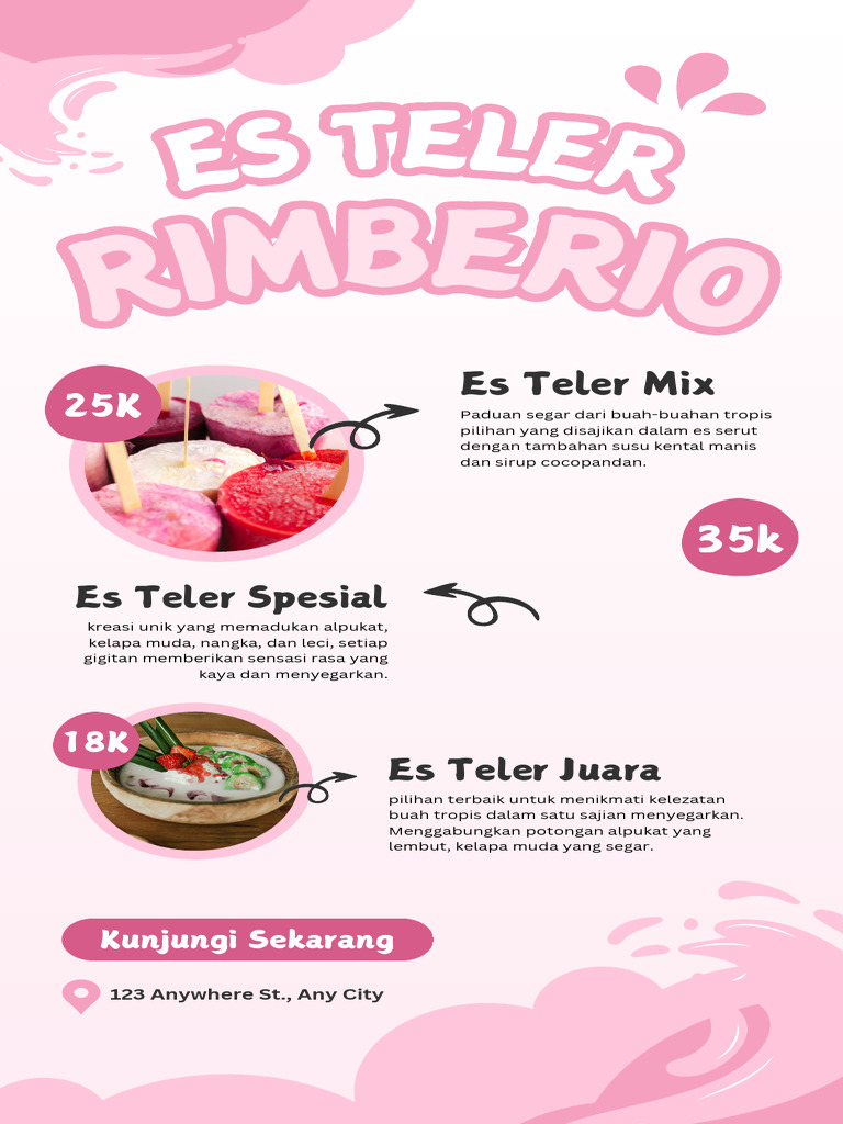 Pink Minimalis Ilustratif Banner Kedai Minuman Es Teler | PDF