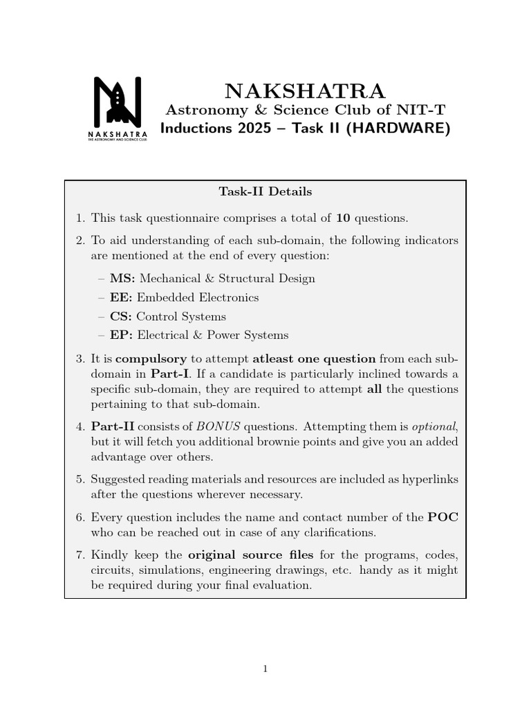 Nakshatra 2025 Task - II (Hardware) | PDF | Finite Element Method | Electrical Engineering
