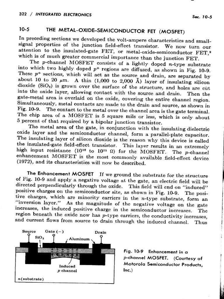 Jacob Millman, Christos C Halkias - Integrated Electronics - MOSFETs | PDF