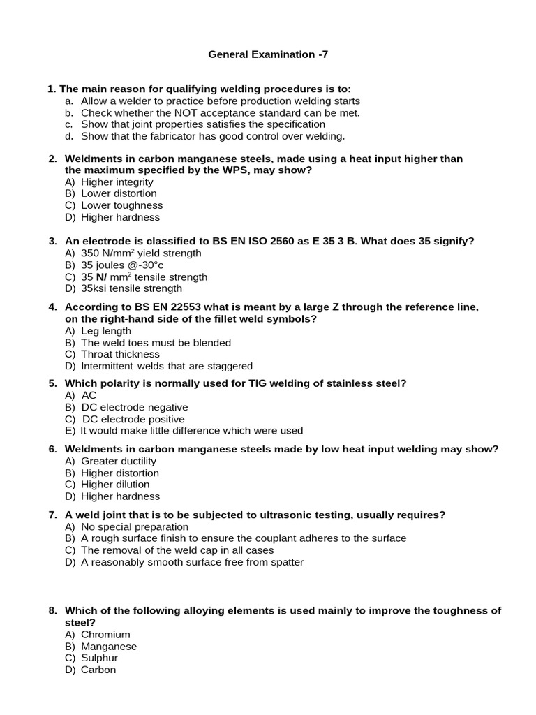 Welding Procedure Qualification Exam Guide | PDF | Welding | Construction