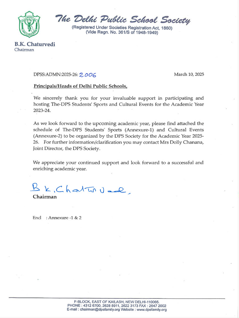 Inter-DPS Events Calendar - 2025 | PDF