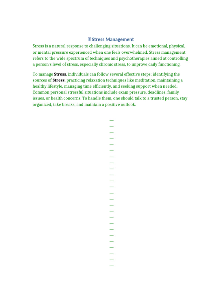 Stress Management IT Project Styled Final | PDF | Stress Management ...